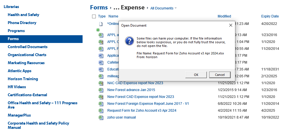 Accessing Forms & Files from Horizon – Atlantic Packaging