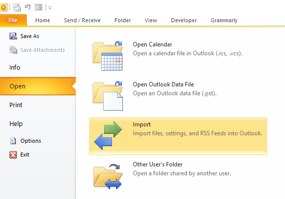 Importing Email (.pst) in Outlook 2010 – Atlantic Packaging